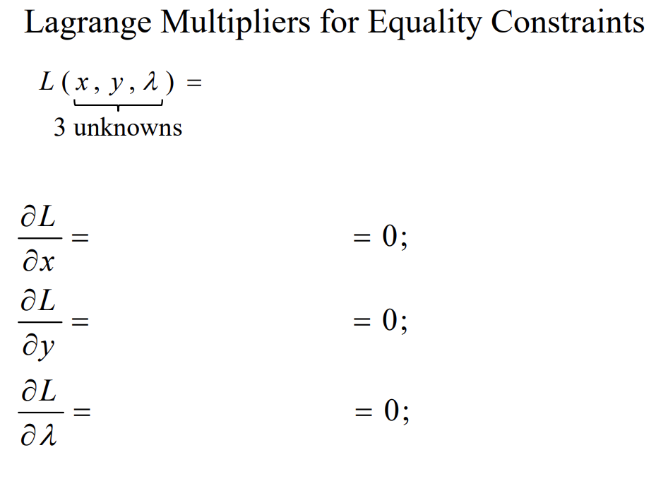 Solved Lagrange Multipliers for Equality Constraints Solve | Chegg.com