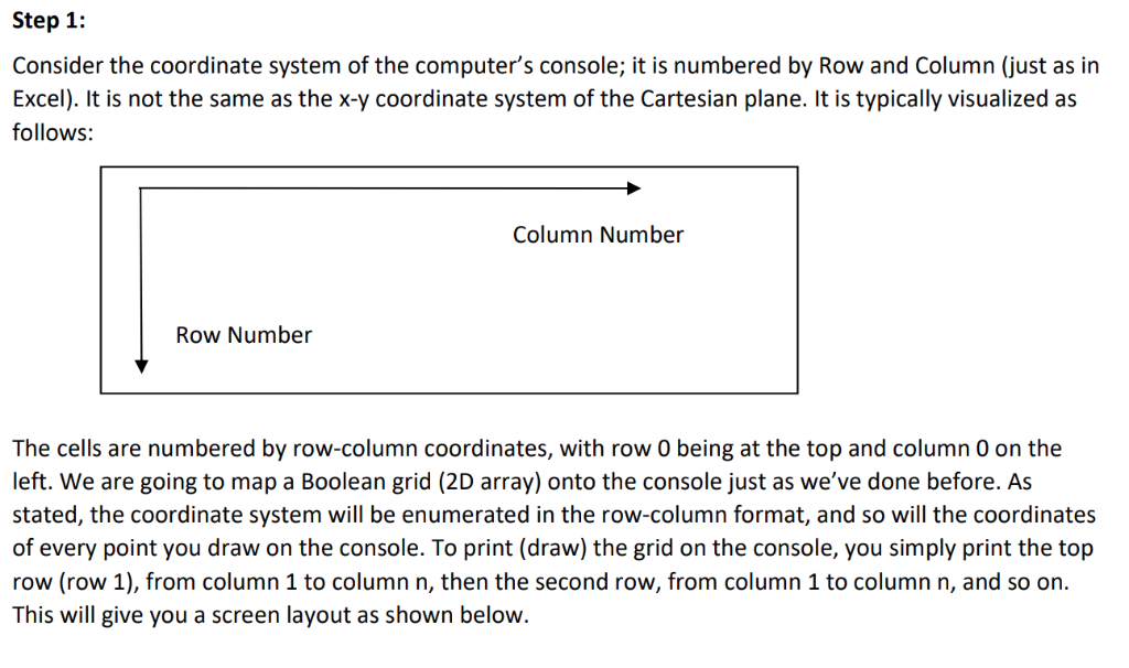 Solved column number 1 through n row number 1 through m In | Chegg.com