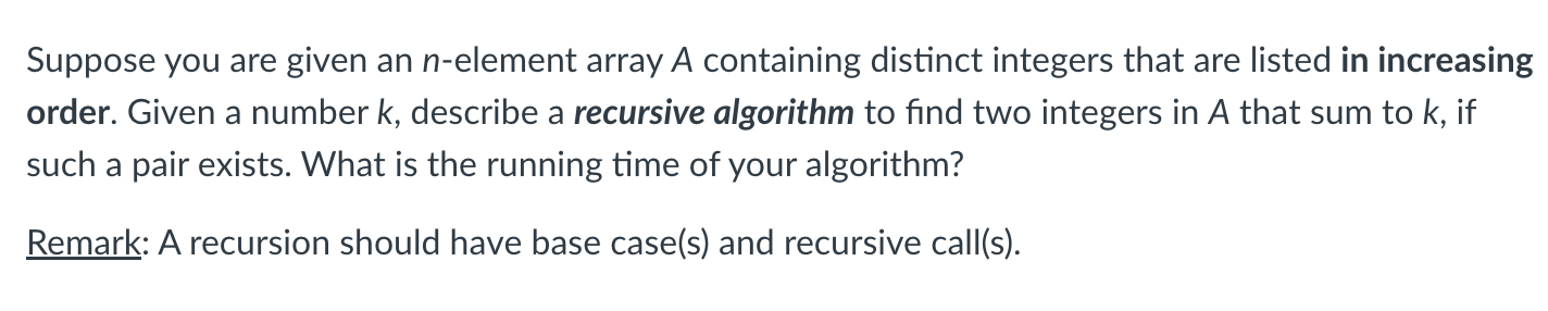 Suppose you are given an n-element array A containing | Chegg.com