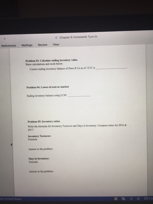 Chapter 6 Homework Turn In References Mailings Review