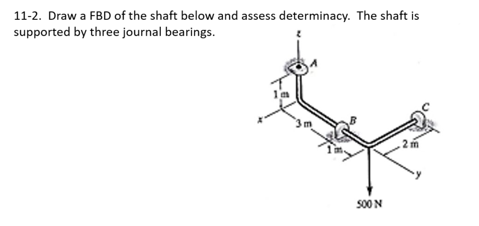 Solved 11-2. Draw a FBD of the shaft below and assess | Chegg.com
