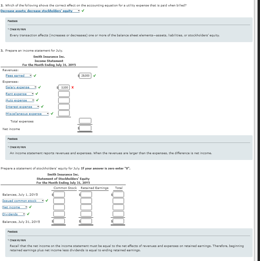 Solved Check My work Every transaction affects (increases or | Chegg.com