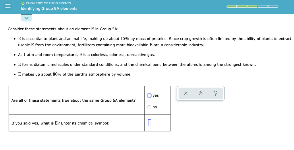 Solved O CHEMISTRY OF THE ELEMENTS Identifying Group 5A | Chegg.com