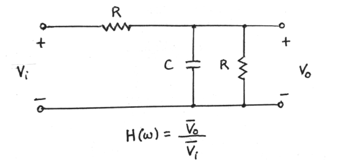 Solved R + + C R Vi vo ㅎ H(W) = Vo Vi | Chegg.com