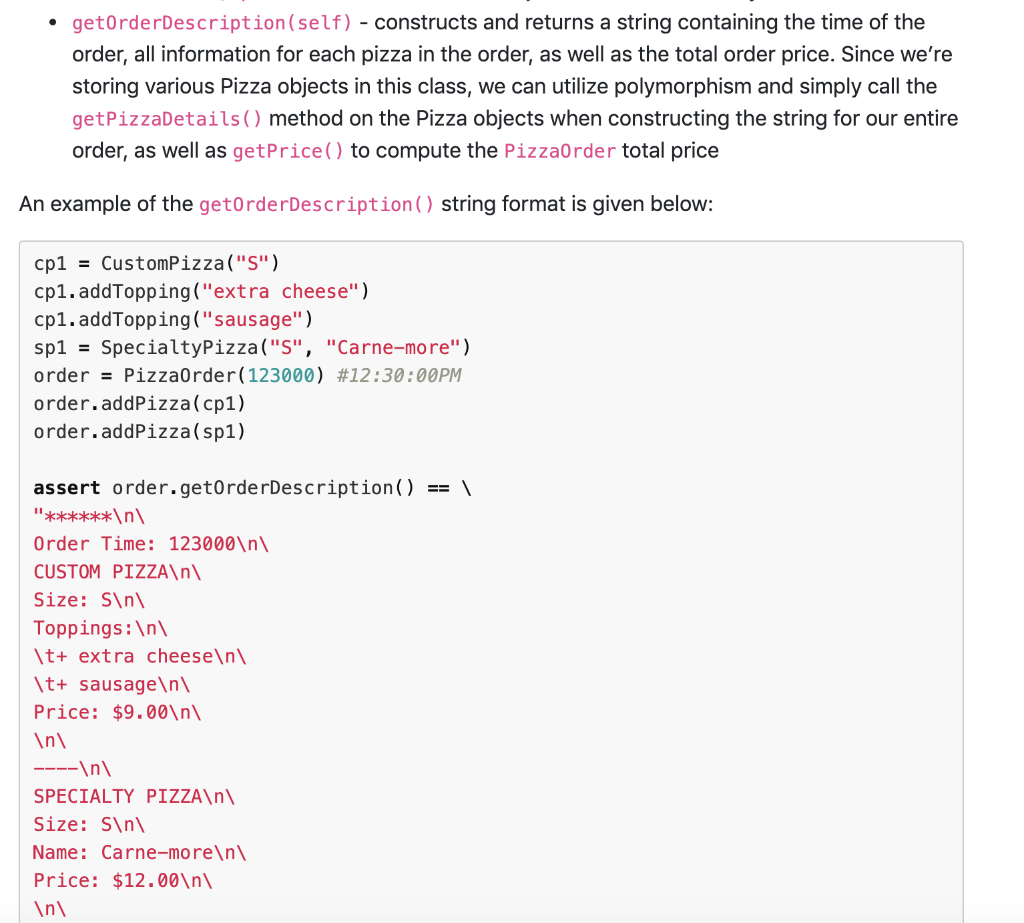 Solved In python! Determine the PizzaOrder This is what I | Chegg.com