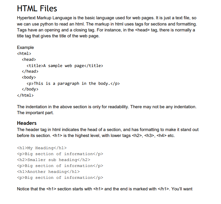 HTML Files Hypertext Markup Language is the basic | Chegg.com