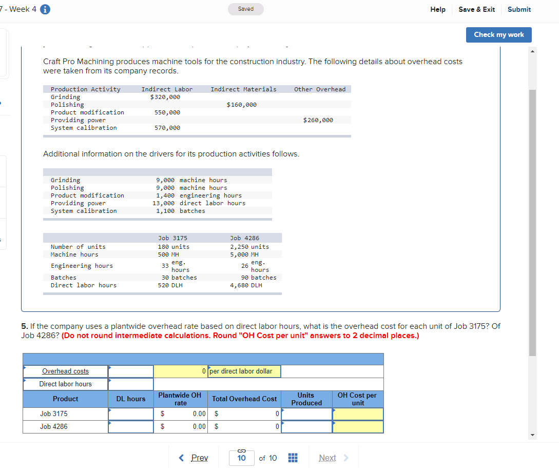 Solved 7- Week 4 Saved Help Save & Exit Submit Check my work | Chegg.com