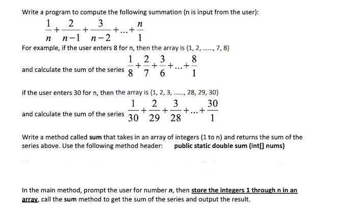 Solved WRITE CODE IN JAVA! Sample Output: Enter n to | Chegg.com