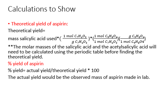 Solved Data Table 1 Aspirin Synthesis Data Data Table | Chegg.com
