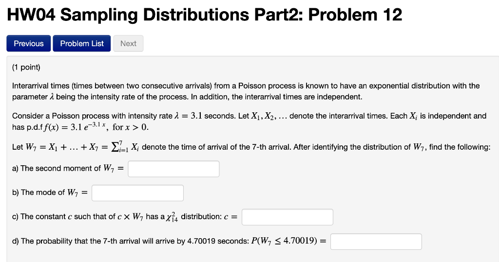 Solved HW04 Sampling Distributions Part2: Problem 12 | Chegg.com