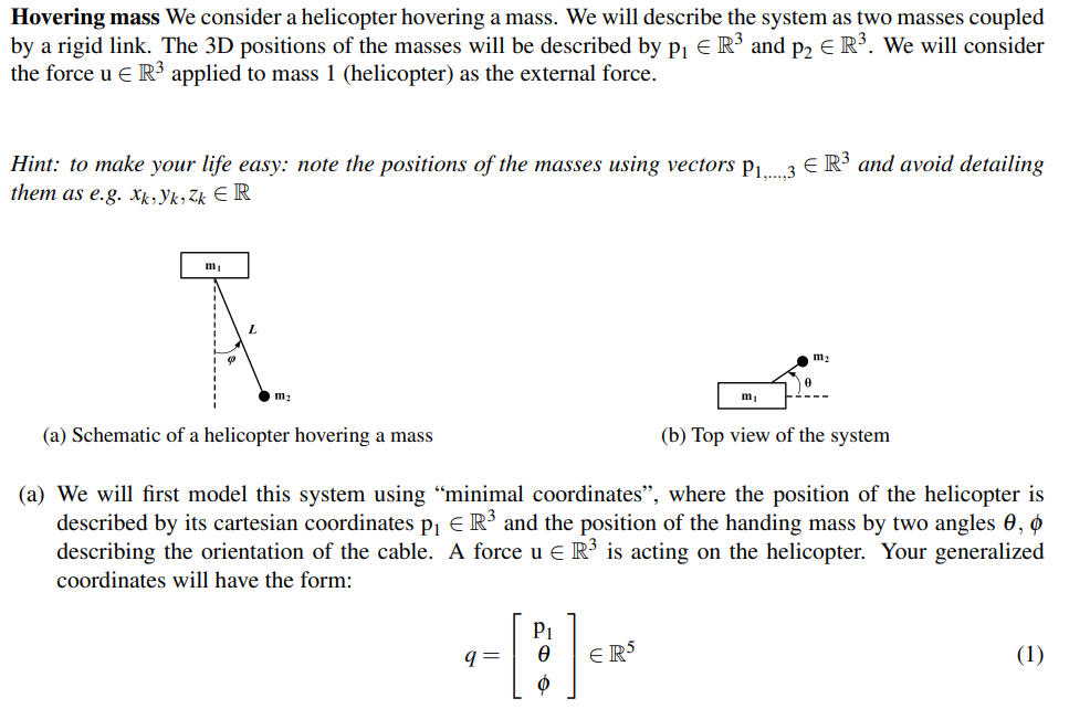 Solved Hovering mass We consider a helicopter hovering a | Chegg.com