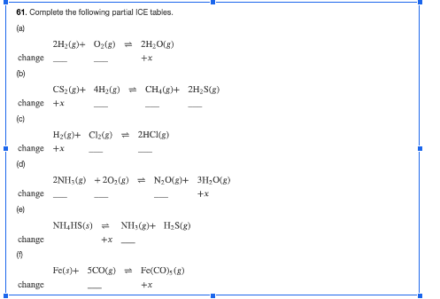 Solved 61. Complete the following partial ICE tables. (a) | Chegg.com