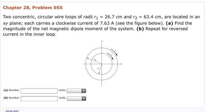 Solved Two concentric, circular wire loops of radii r_1 = | Chegg.com