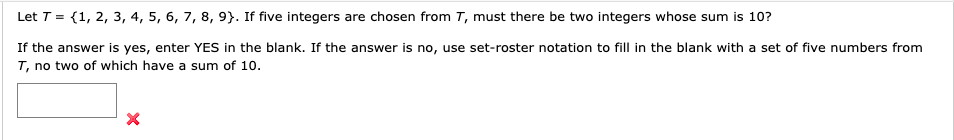 Solved Let T = {1, 2, 3, 4, 5, 6, 7, 8, 9). If five integers | Chegg.com