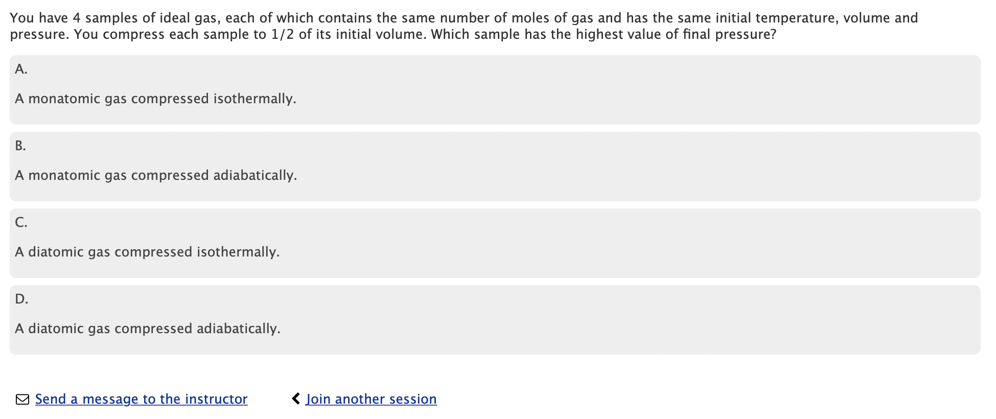 Solved You have 4 samples of ideal gas, each of which | Chegg.com