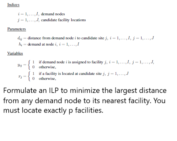 Create AMPL .mod file for the p-center problem. Your | Chegg.com
