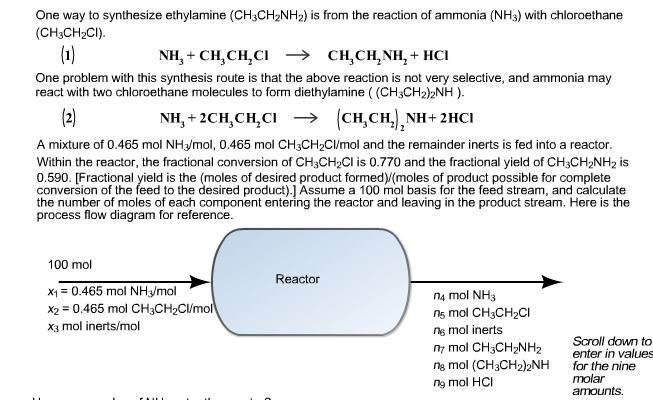 Solved One way to synthesize ethylamine (CH3CH2NH2) is from | Chegg.com