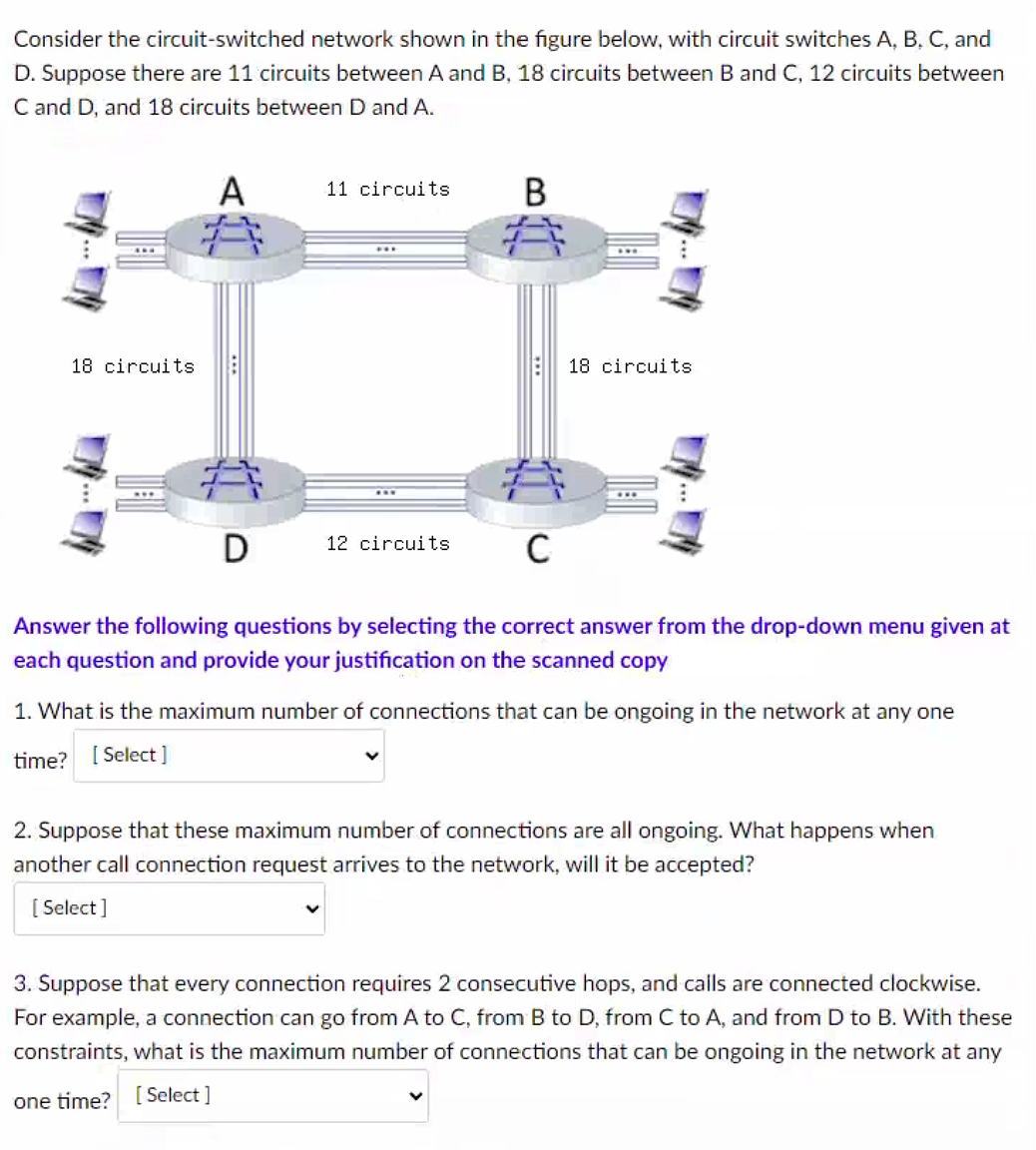 Solved Consider the circuit-switched network shown in the | Chegg.com