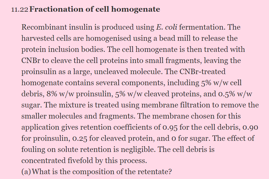 Solved 11.22 Fractionation of cell homogenate Recombinant | Chegg.com