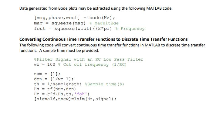 (Matlab)Use the discrete transfer function for a | Chegg.com