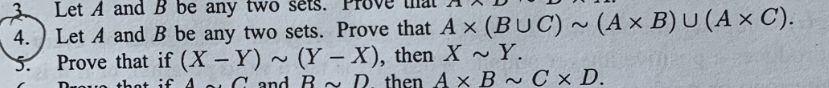 Solved Number 4 please! ~ is equinumerous, denoted by X~Y, | Chegg.com