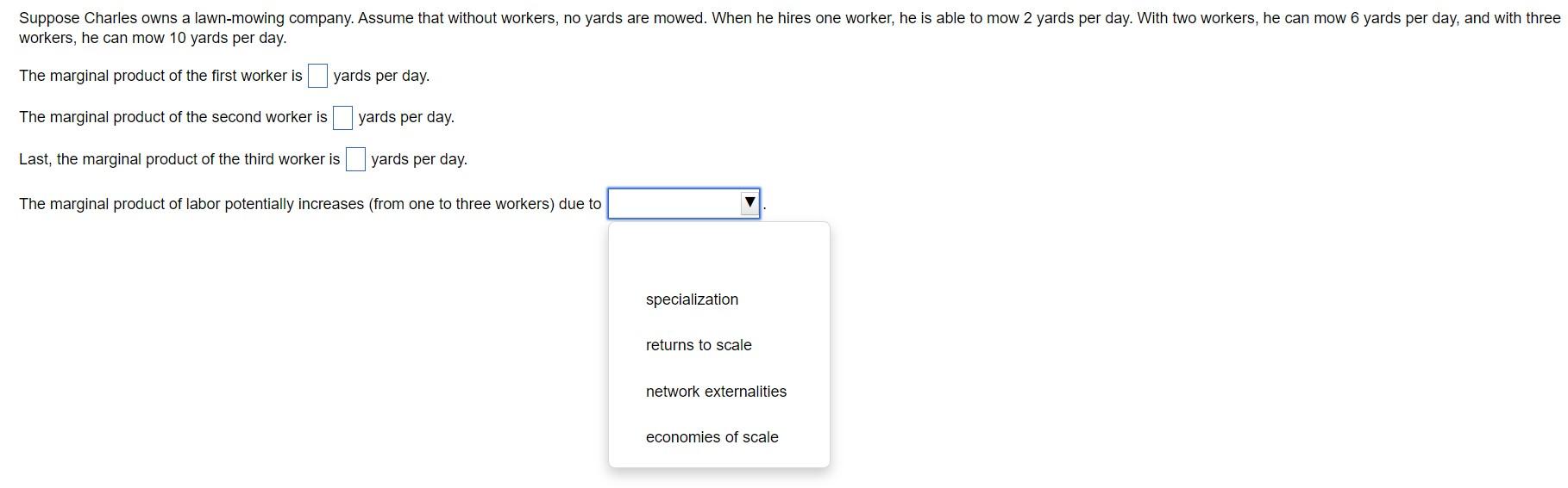 Solved Suppose Charles owns a lawn-mowing company. Assume | Chegg.com