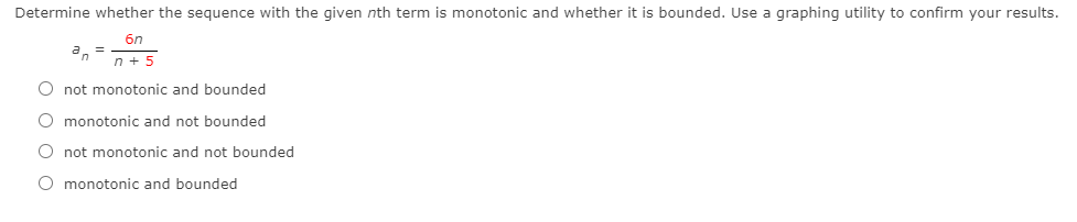 Solved Determine whether the sequence with the given nth | Chegg.com