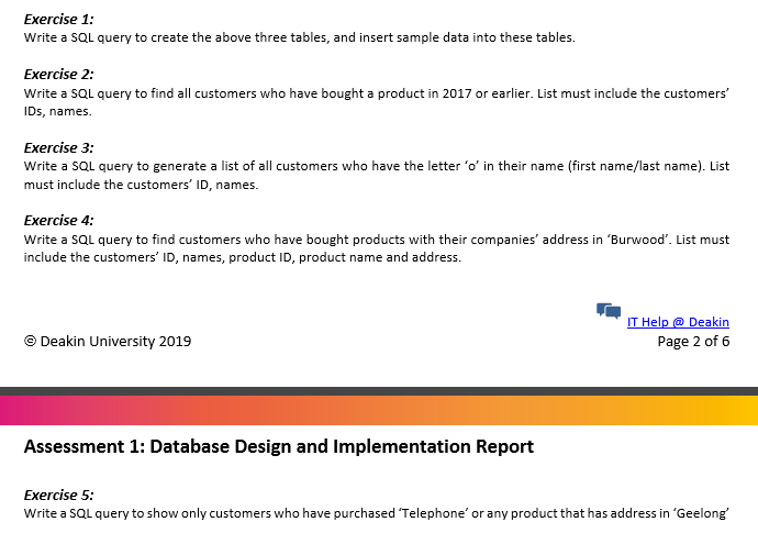 Solved Question 2 (10 marks): You are given the Customer, | Chegg.com