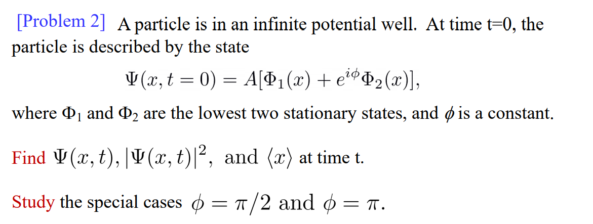 Solved A particle is in an infinite potential well. At time | Chegg.com