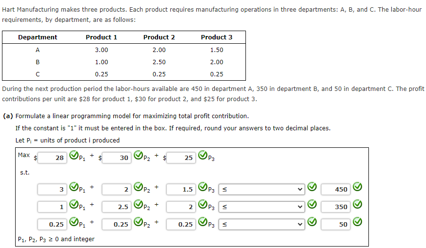 Solved Solve for the values for Product 1 and Product 2 and | Chegg.com