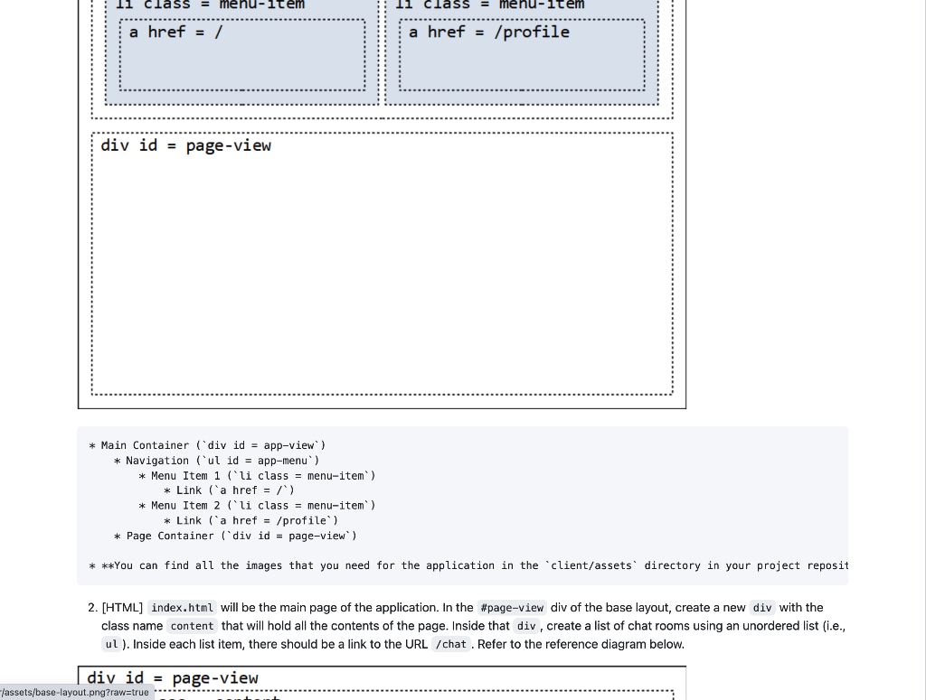 Solved 1. [HTML] Create the base html layout that will be | Chegg.com