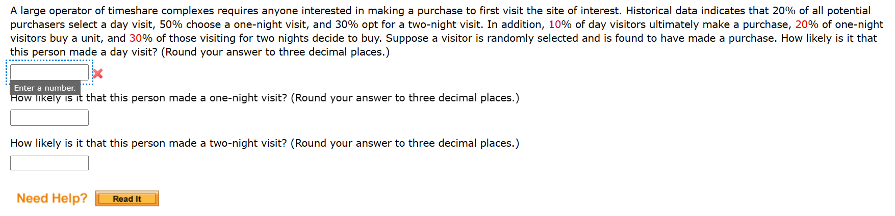 Solved A large operator of timeshare complexes requires | Chegg.com