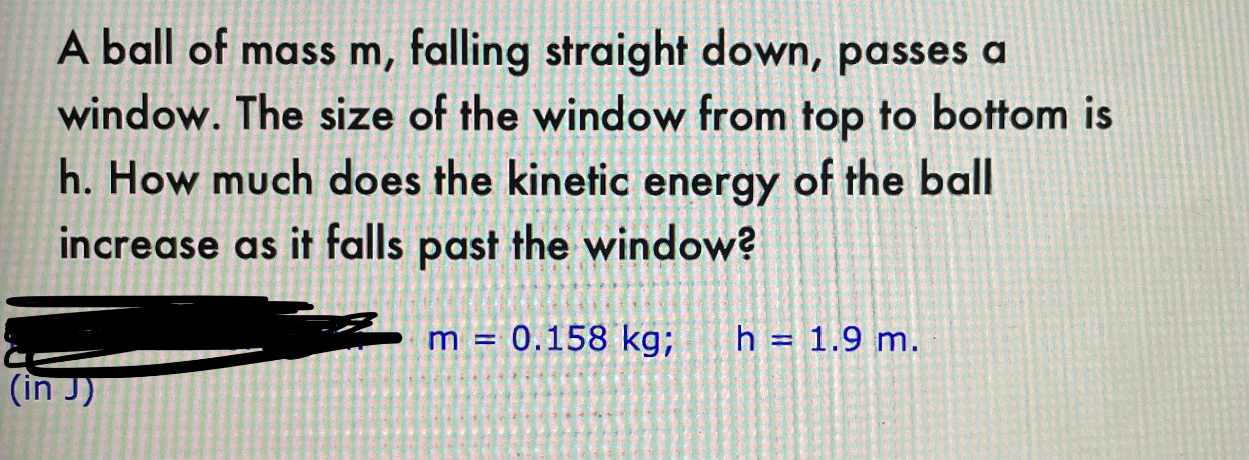 Solved A ball of mass m, falling straight down, passes a | Chegg.com