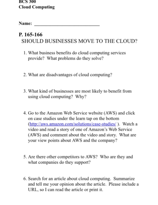 Solved What business benefits do cloud computing services | Chegg.com