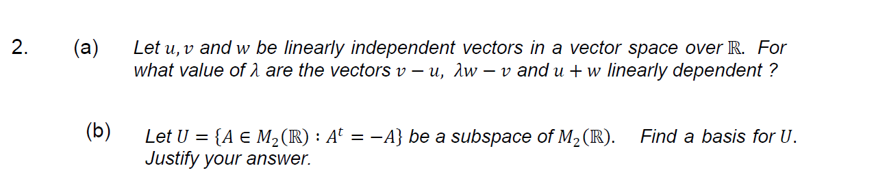 Solved Let u,v and w be linearly independent vectors in a | Chegg.com