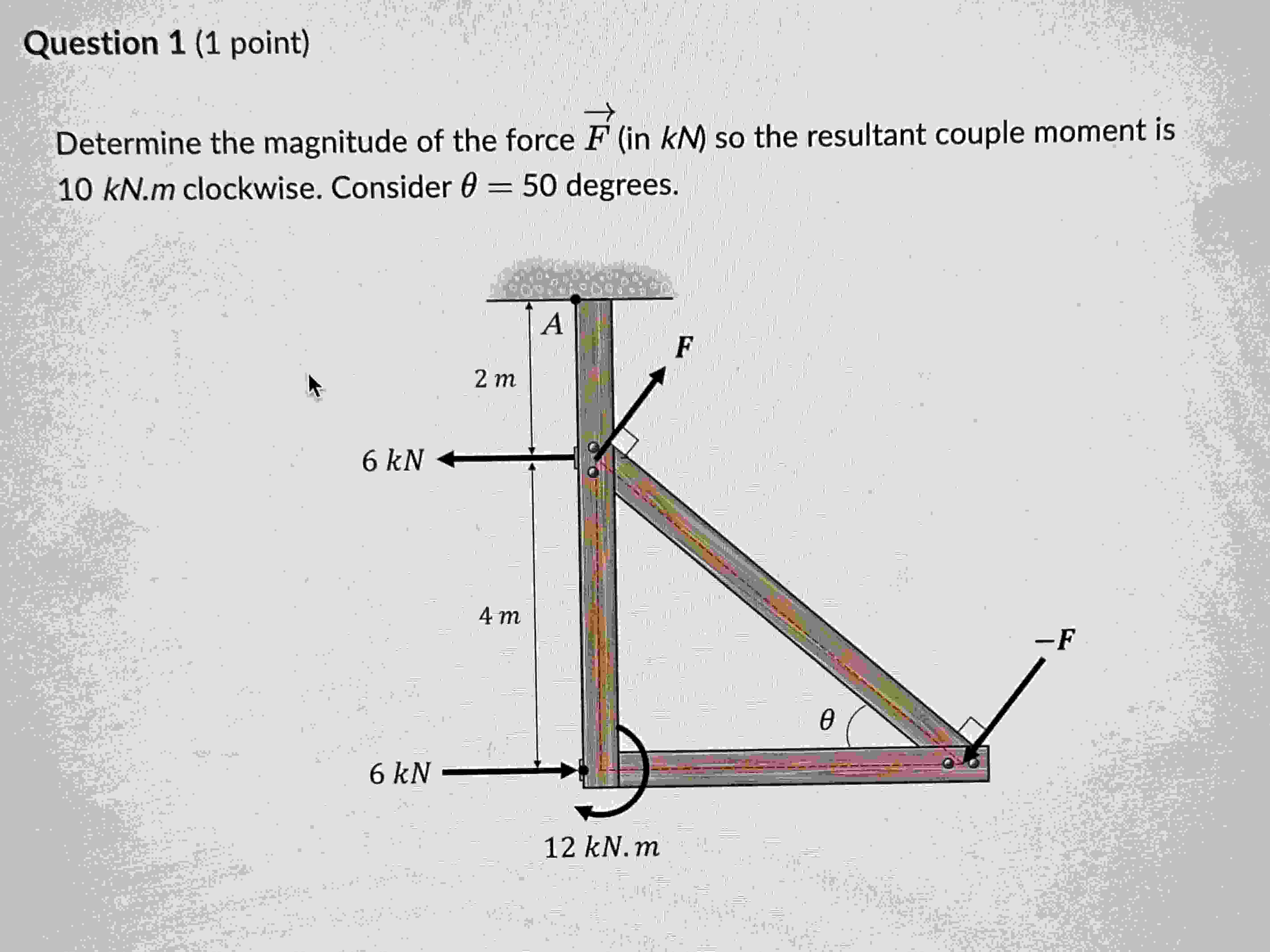Solved Question 1 (1 ﻿point)Determine the magnitude of the | Chegg.com