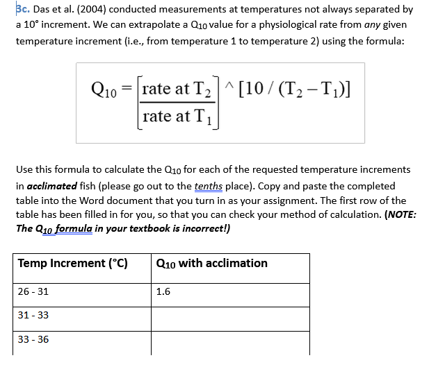 Solved 3c. Das et al. (2004) conducted measurements at | Chegg.com