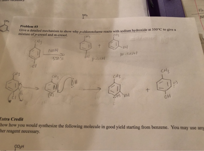 Solved NO2 Problem #3 mixture of p-cresol and m-cresol. to | Chegg.com