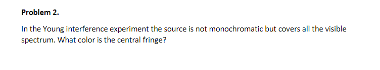 Solved Problem 2. In the Young interference experiment the | Chegg.com