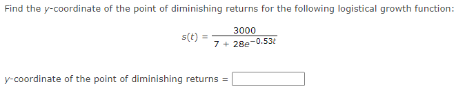 Solved Find the y-coordinate of the point of diminishing | Chegg.com