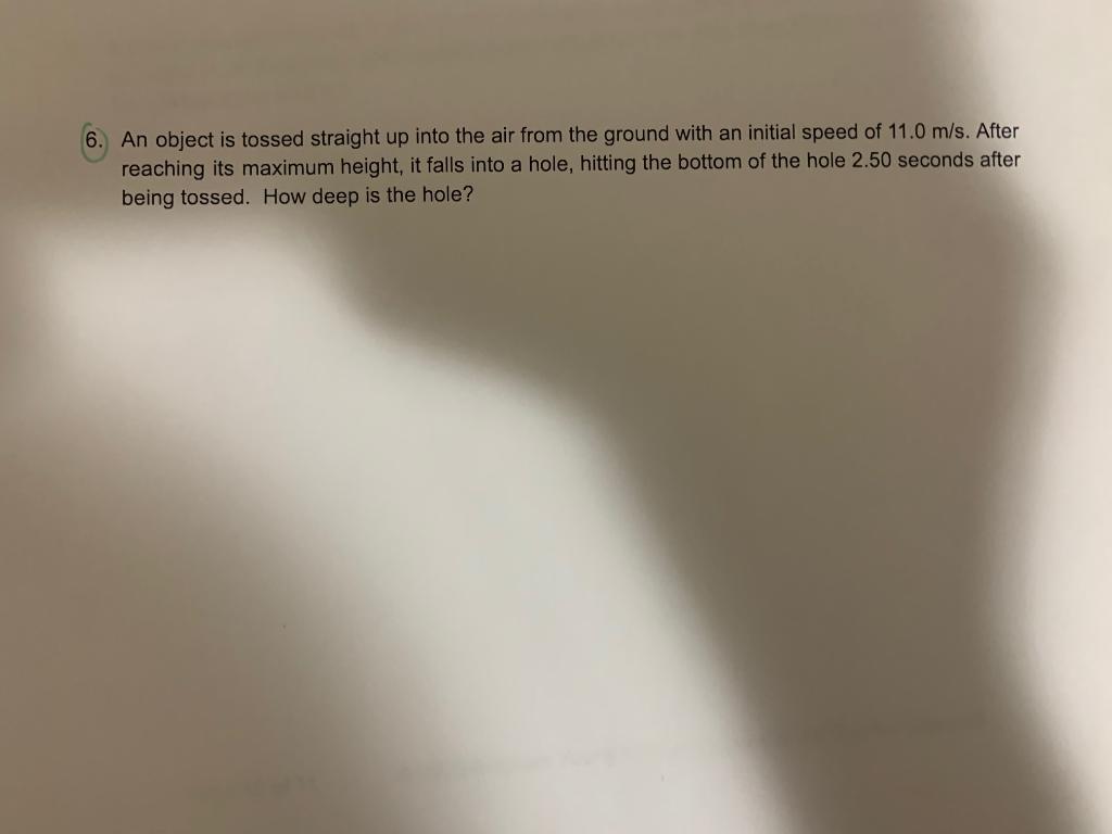 Solved 6. An object is tossed straight up into the air from | Chegg.com
