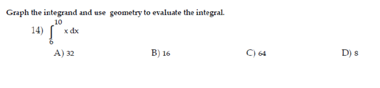Solved Graph the integrand and use geometry to evaluate the | Chegg.com