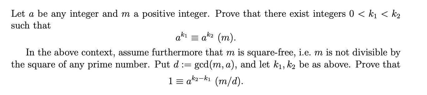 Solved a Let a be any integer and m a positive integer. | Chegg.com