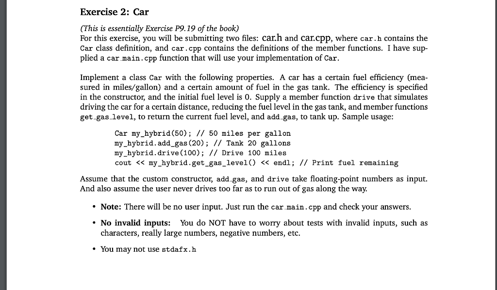 Solved Please Do Not Use Stdafx H Here Is The Car Main Cpp