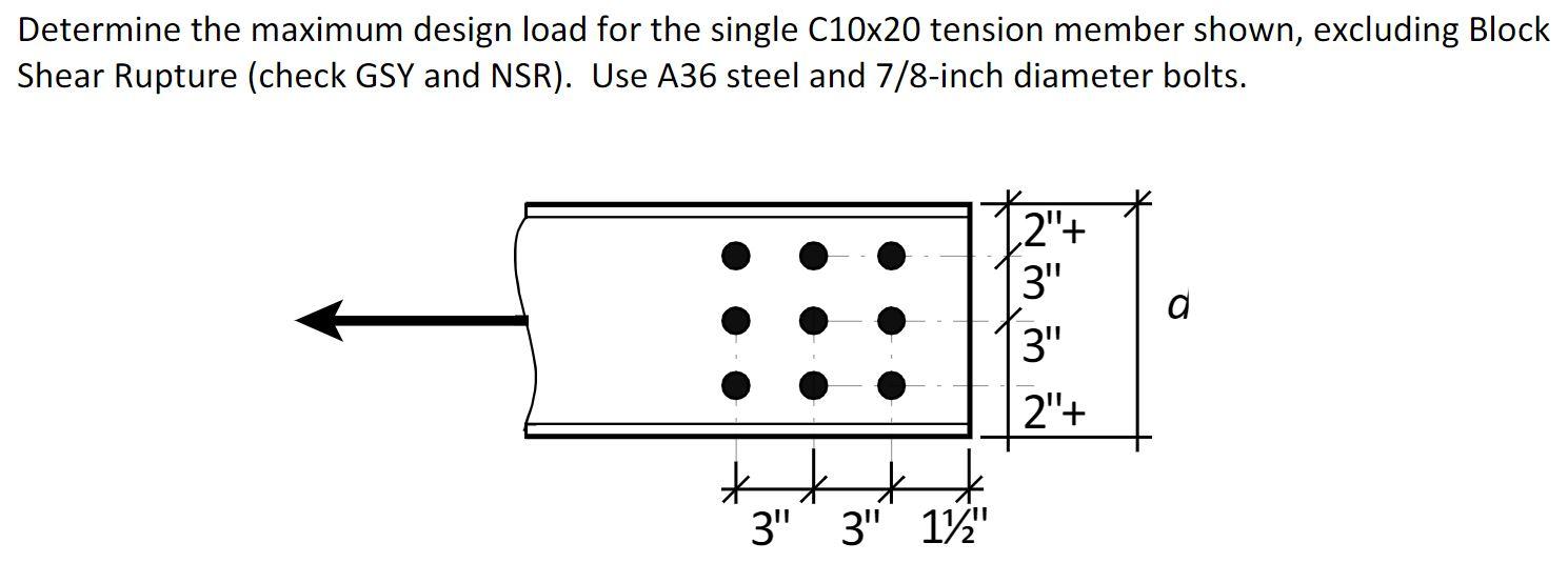 Solved Determine the maximum design load for the single | Chegg.com