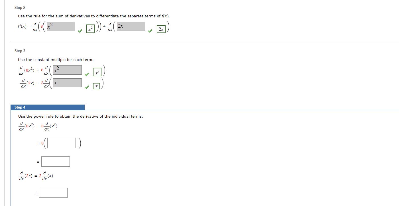Solved Use the rule for the sum of derivatives to | Chegg.com