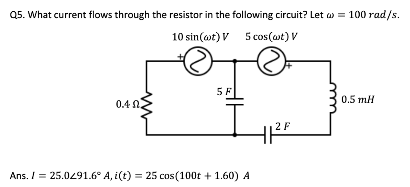 Solved Q5. What current flows through the resistor in the | Chegg.com