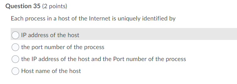 Solved Question 35 (2 points) Each process in a host of the | Chegg.com