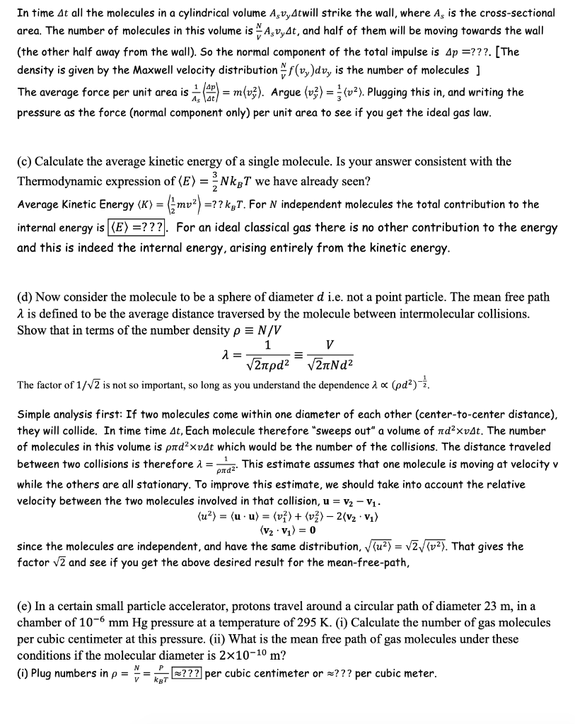 Solved Consider a classical ideal gas with N molecules of | Chegg.com
