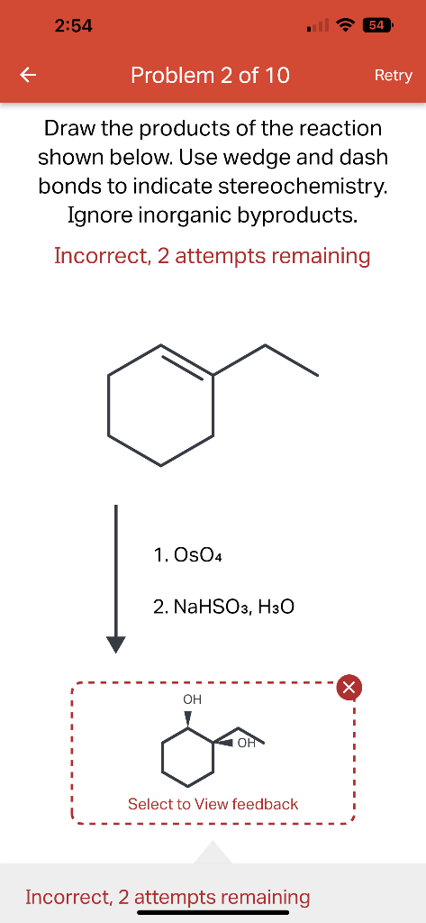 Solved Draw the products of the reaction shown below. Use | Chegg.com